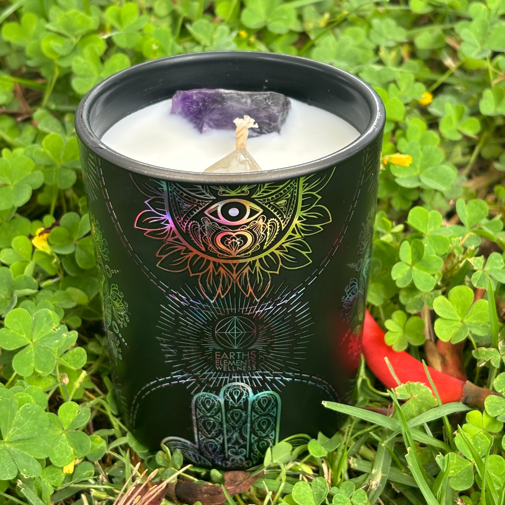 Crystal Candle Hamsa | Earths Elements