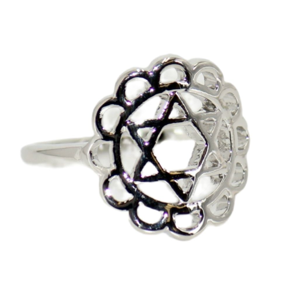 Heart Chakra Healing Symbol Silver Ring | Earths Elements
