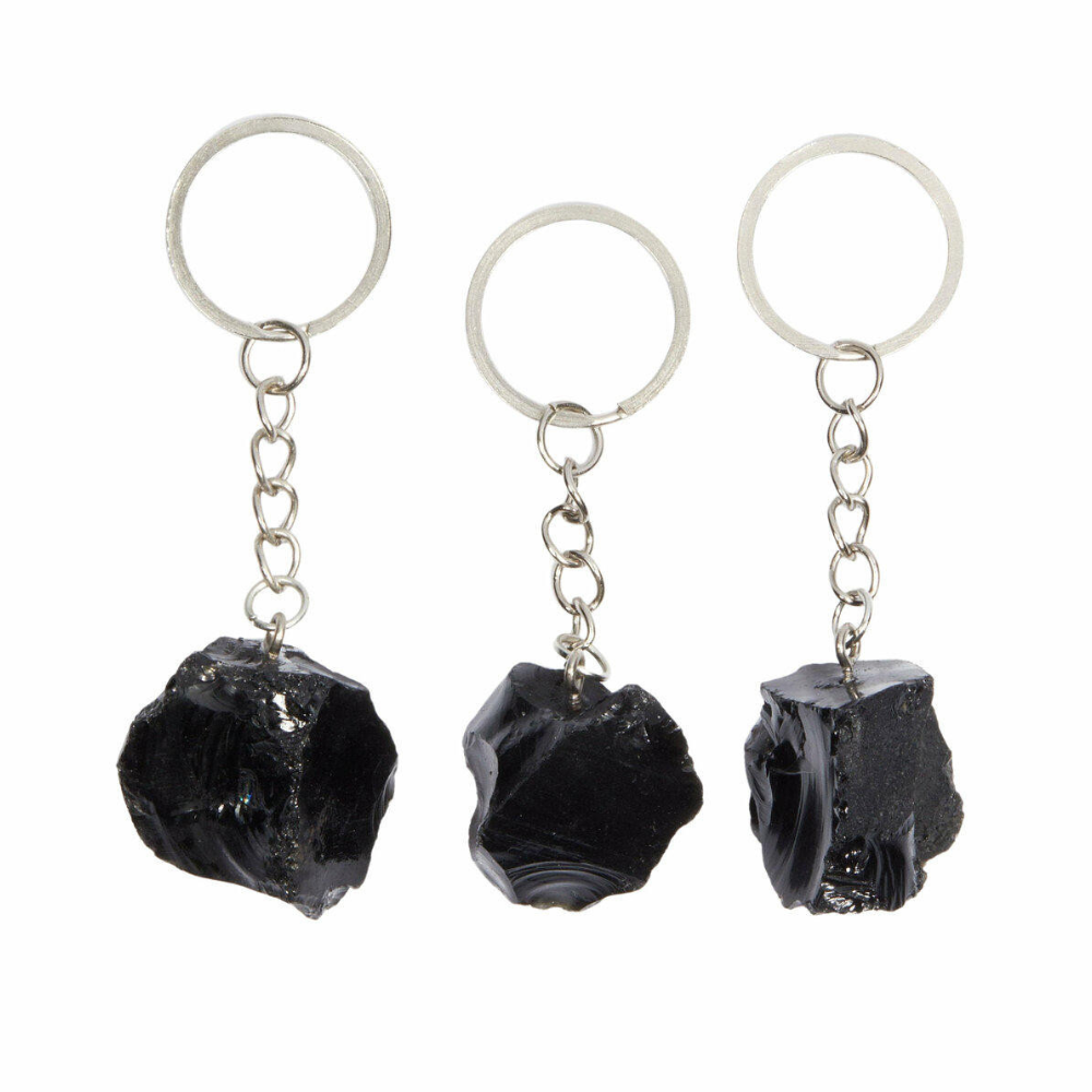 Black Obsidian Keychain - Raw | Earths Elements