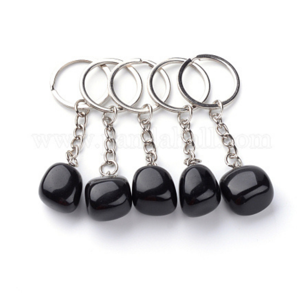 Black Obsidian Keychain - Tumbled | Earths Elements