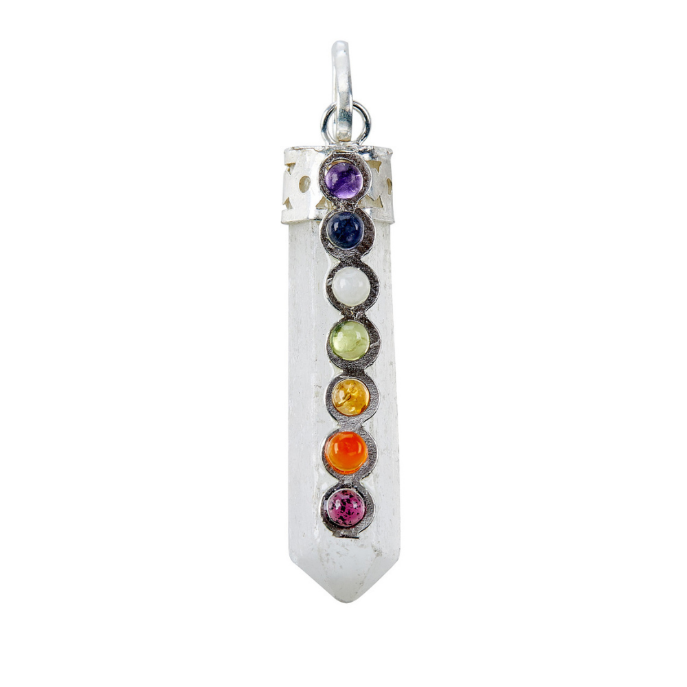 Chakra Selenite Point Pendant | Earths Elements