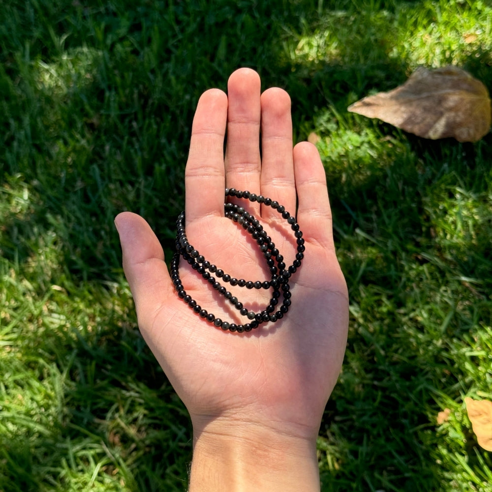 Obsidian Mini Bracelet 4mm | Earths Elements