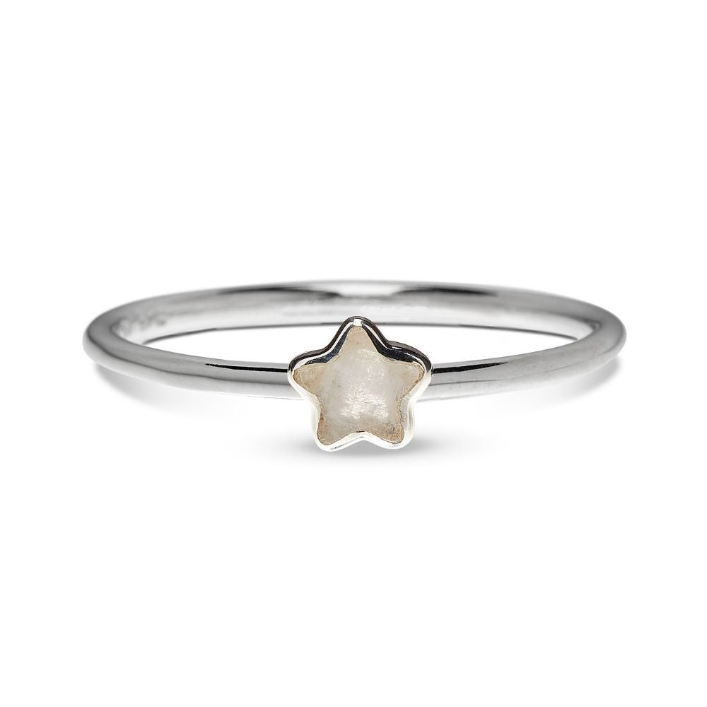 Rainbow Moonstone Star Silver Ring - 925 | Earths Elements