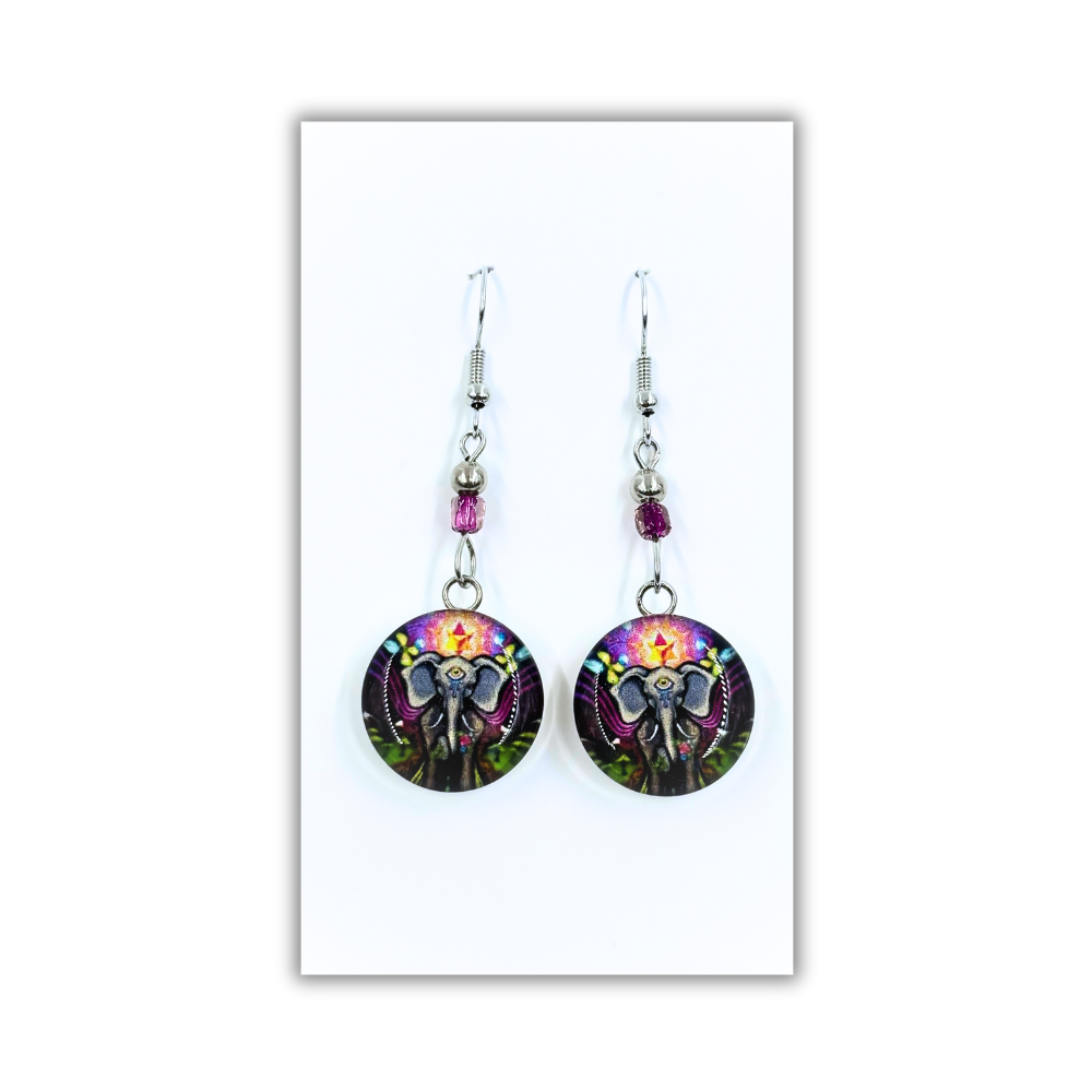 Round Earrings - Elephant | Earths Elements